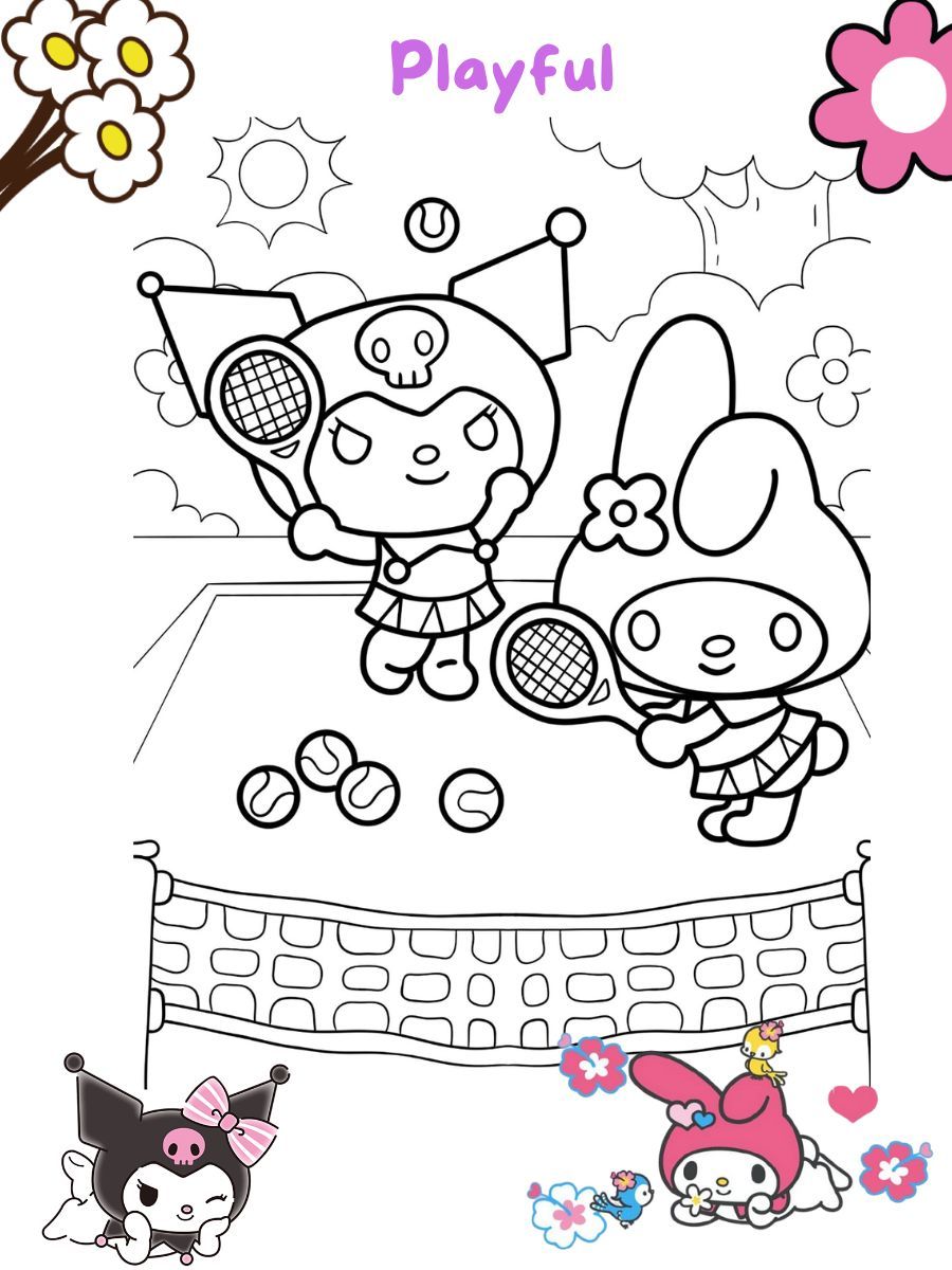 my melody and kuromi coloring book