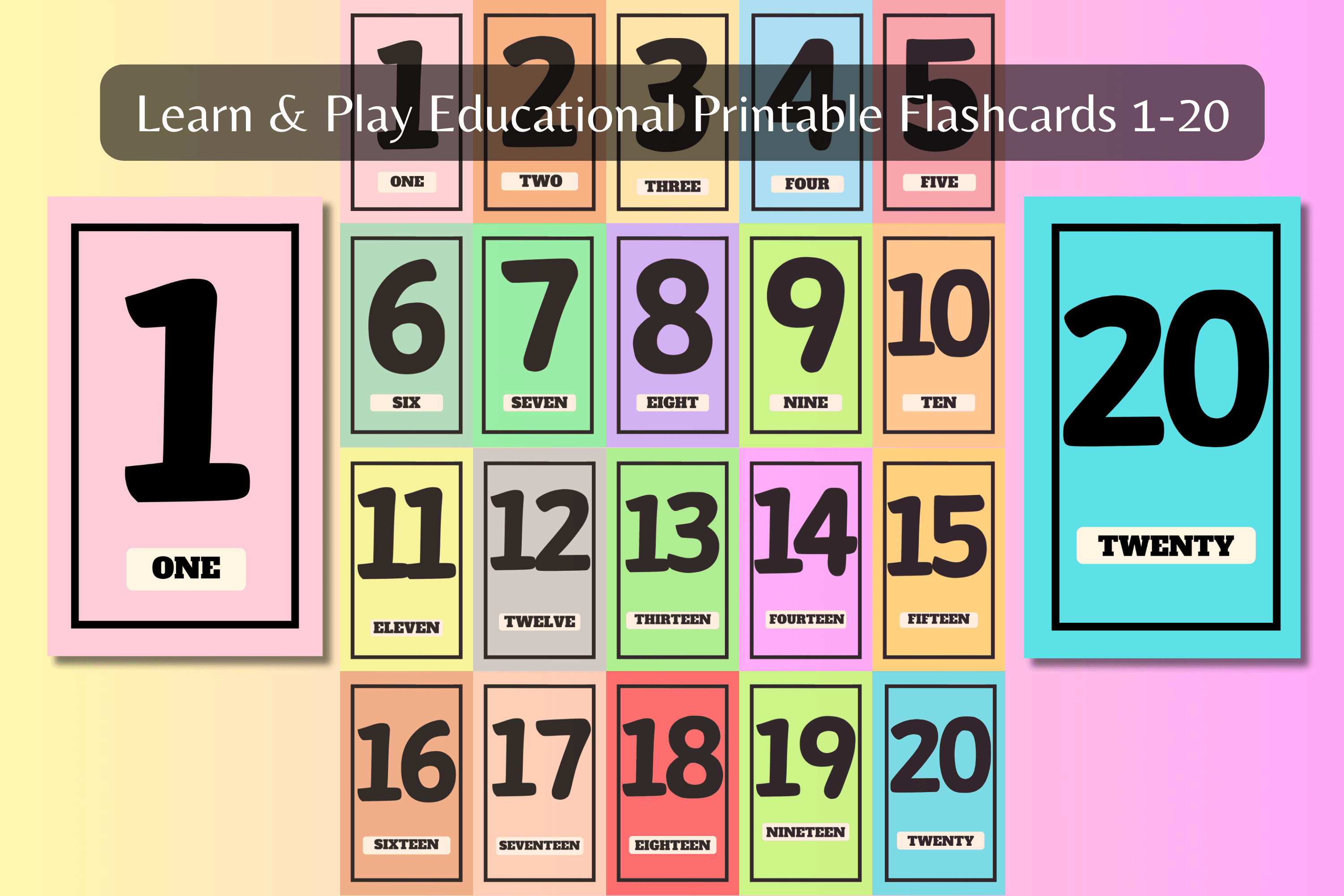 Large Printable Numbers 1 20 Large Printable Numbers 1 20 FREE