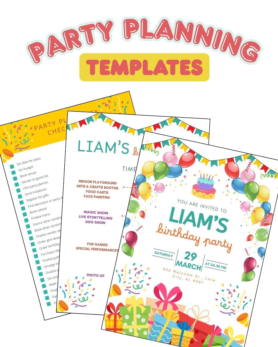 Birthday Party Program Sample Layout White And Gold Birthday Party