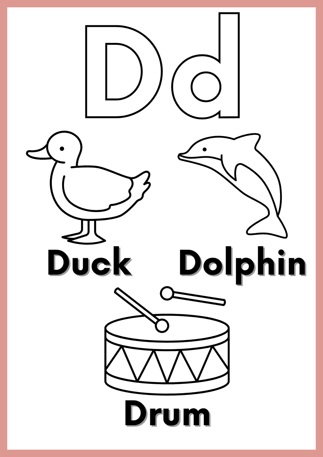 Simple Alphabet 5 Alphabet Coloring Pages For Kids To Printable