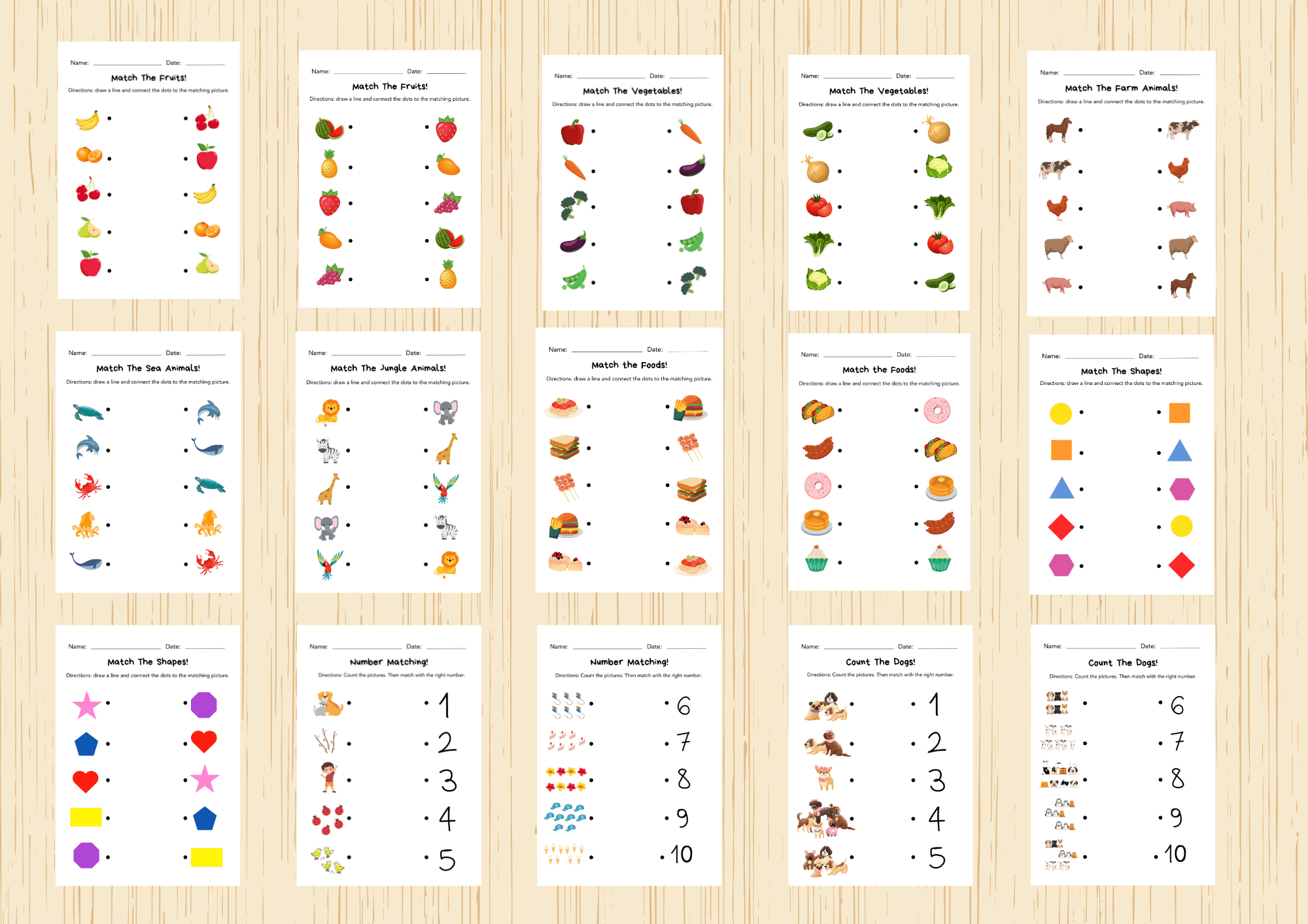 2nd Grade Matching Worksheets Ocean Word And Picture Matching