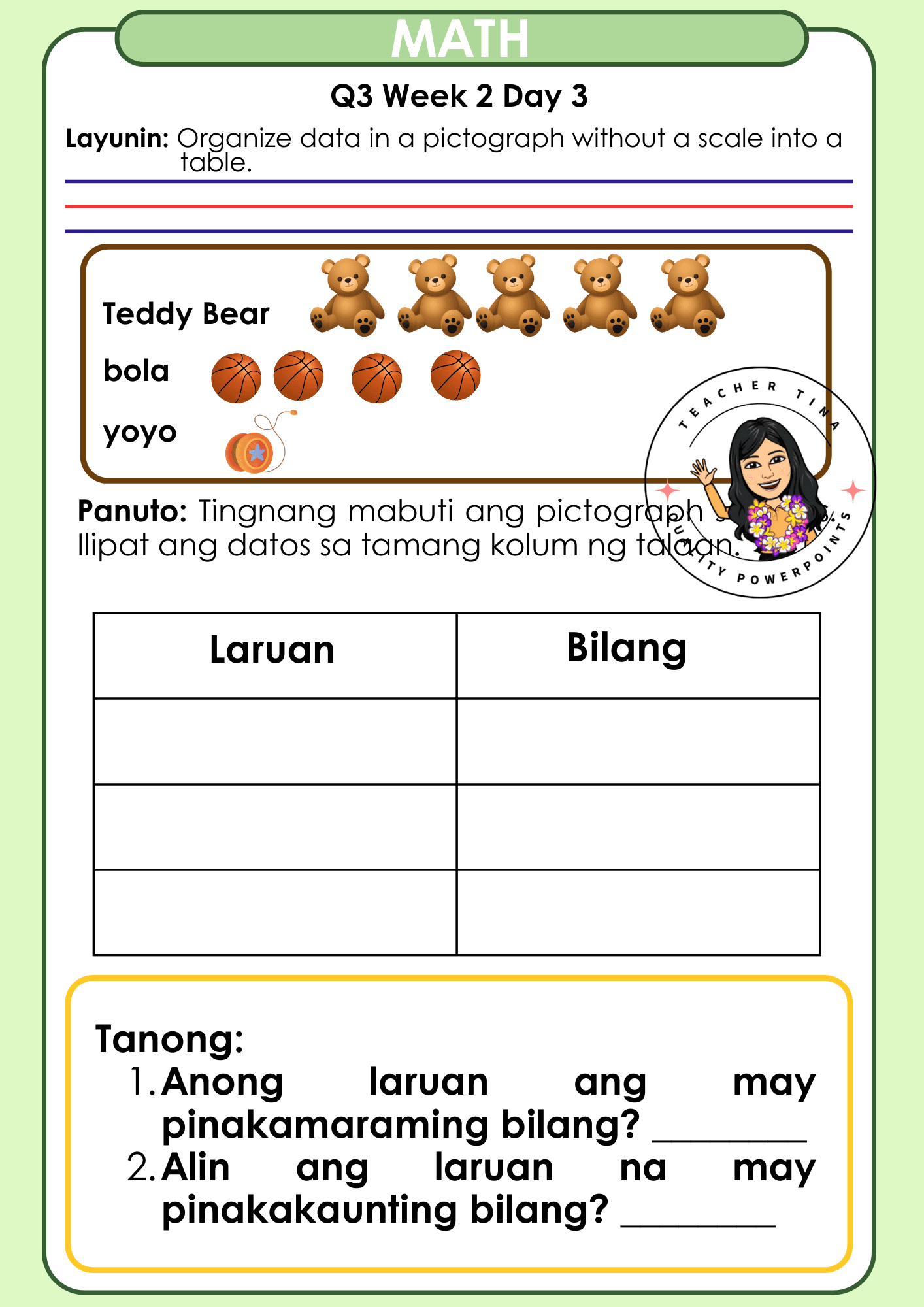Grade 1 Worksheets Philippines