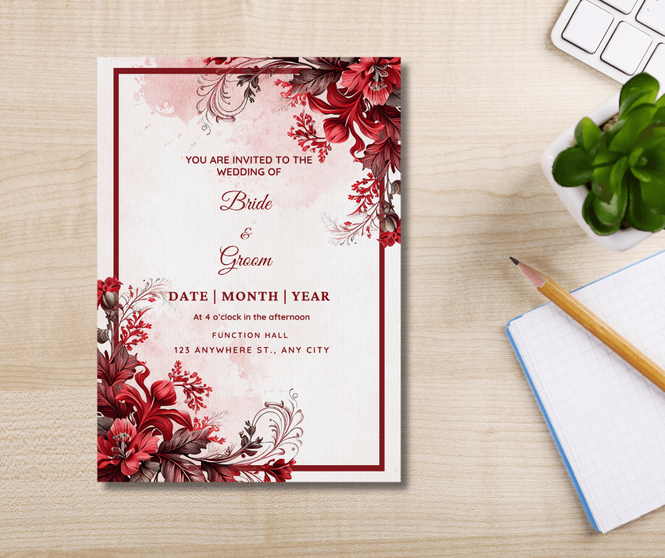 Brides Red Wedding Invitation