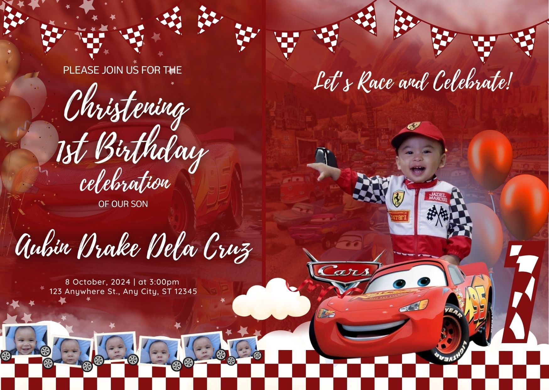 First Birthday Invitations Cars Kara's Party Ideas Retro 50's Race Car