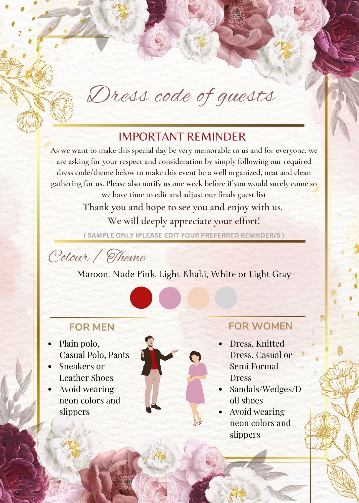 Wedding invitation reminder message sample | Beachweddingtips.com