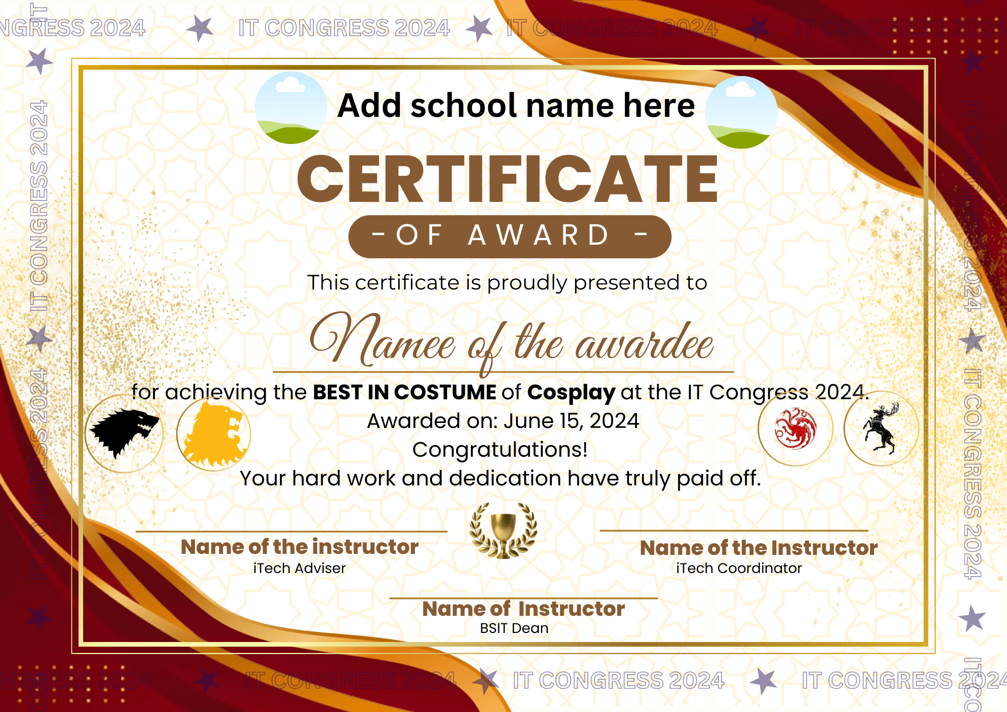 Badminton Certificate Template