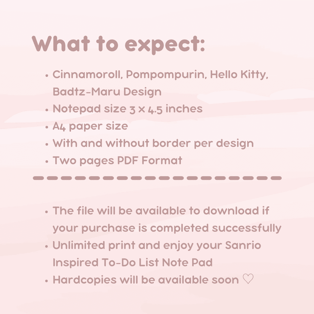 To Do List Printable Hello Kitty Hello Kitty Digital Planner