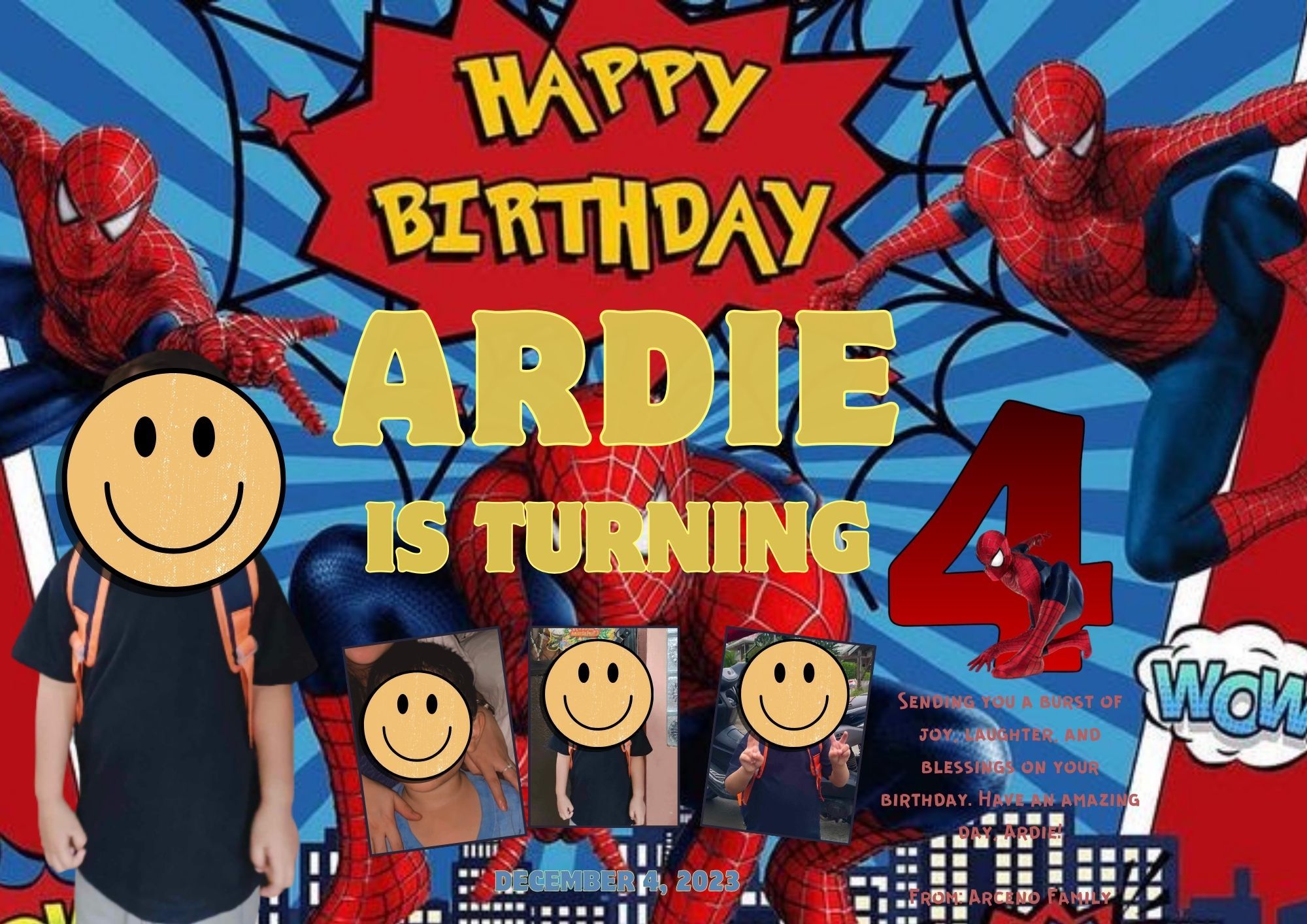 Template Spiderman Background For Birthday Tarpaulin Design ...
