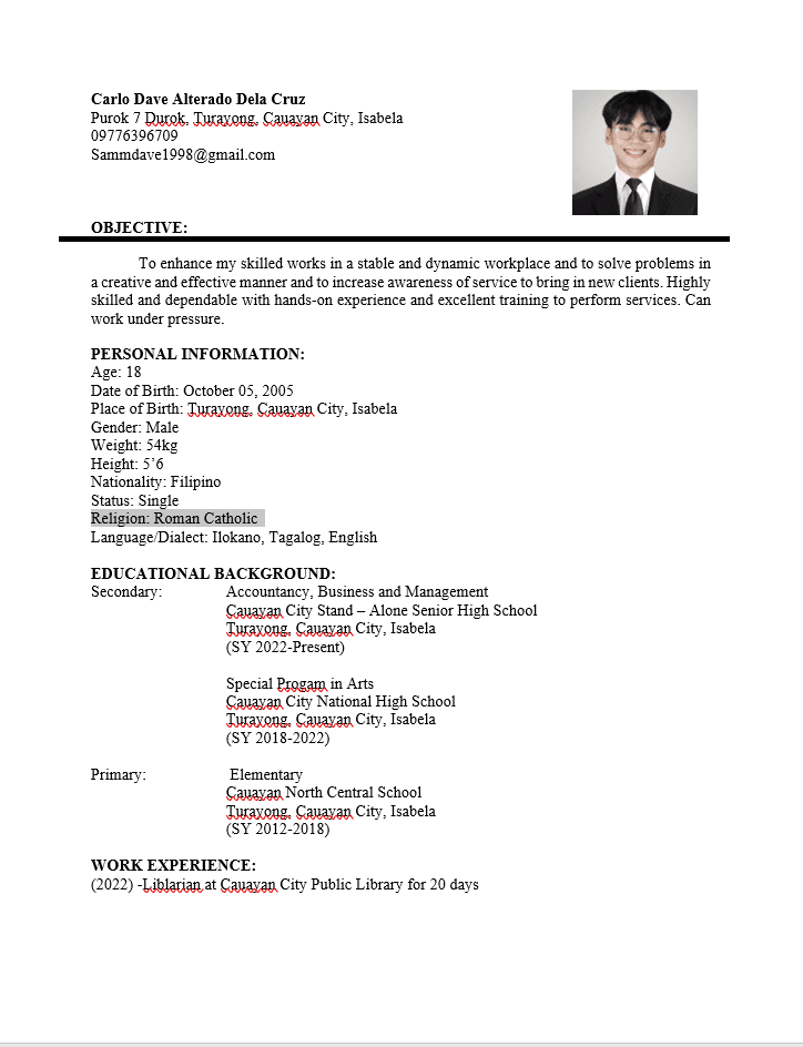 Resume Block Format College Student Internship Cover Letter Examples