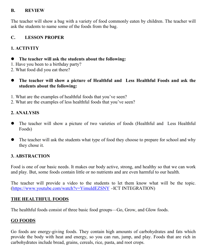 Semi Detailed Lesson Plan For Kindergarten Alphabet - Infoupdate.org