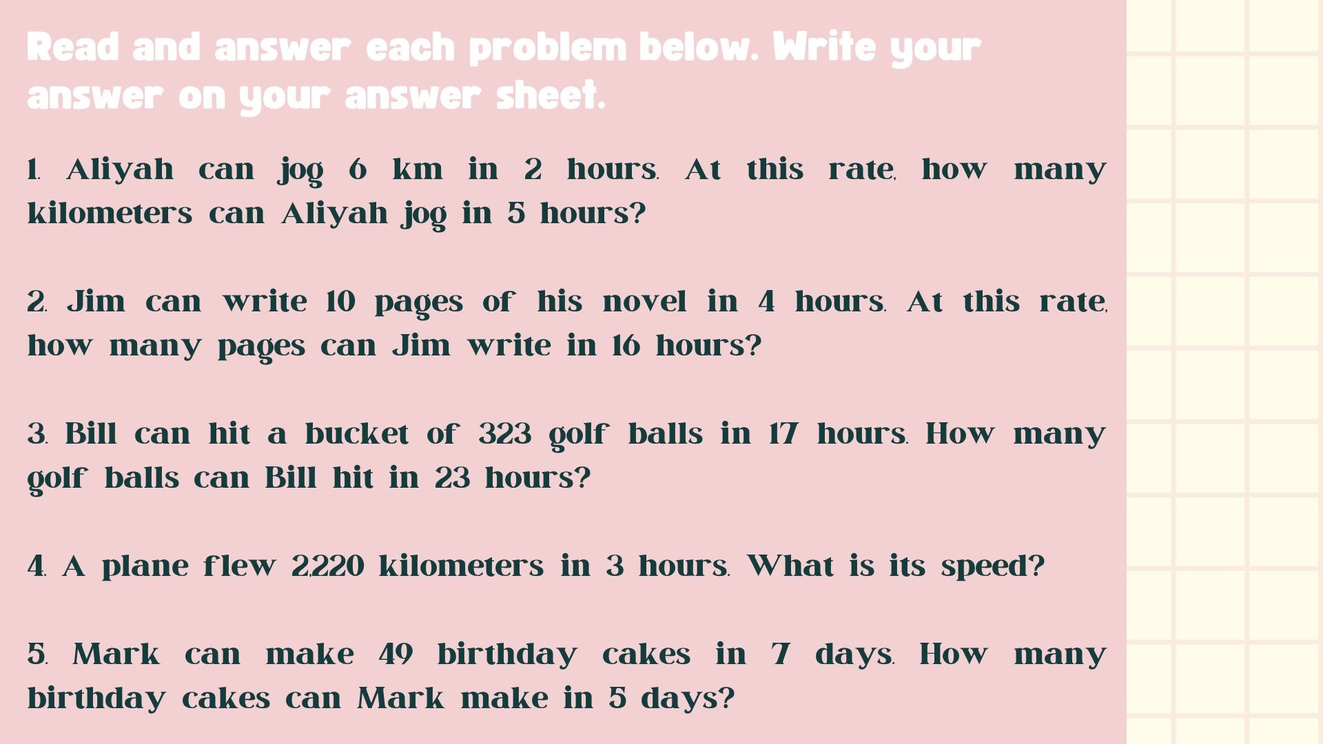 Rates Word Problems Worksheet Unit Rate Worksheets