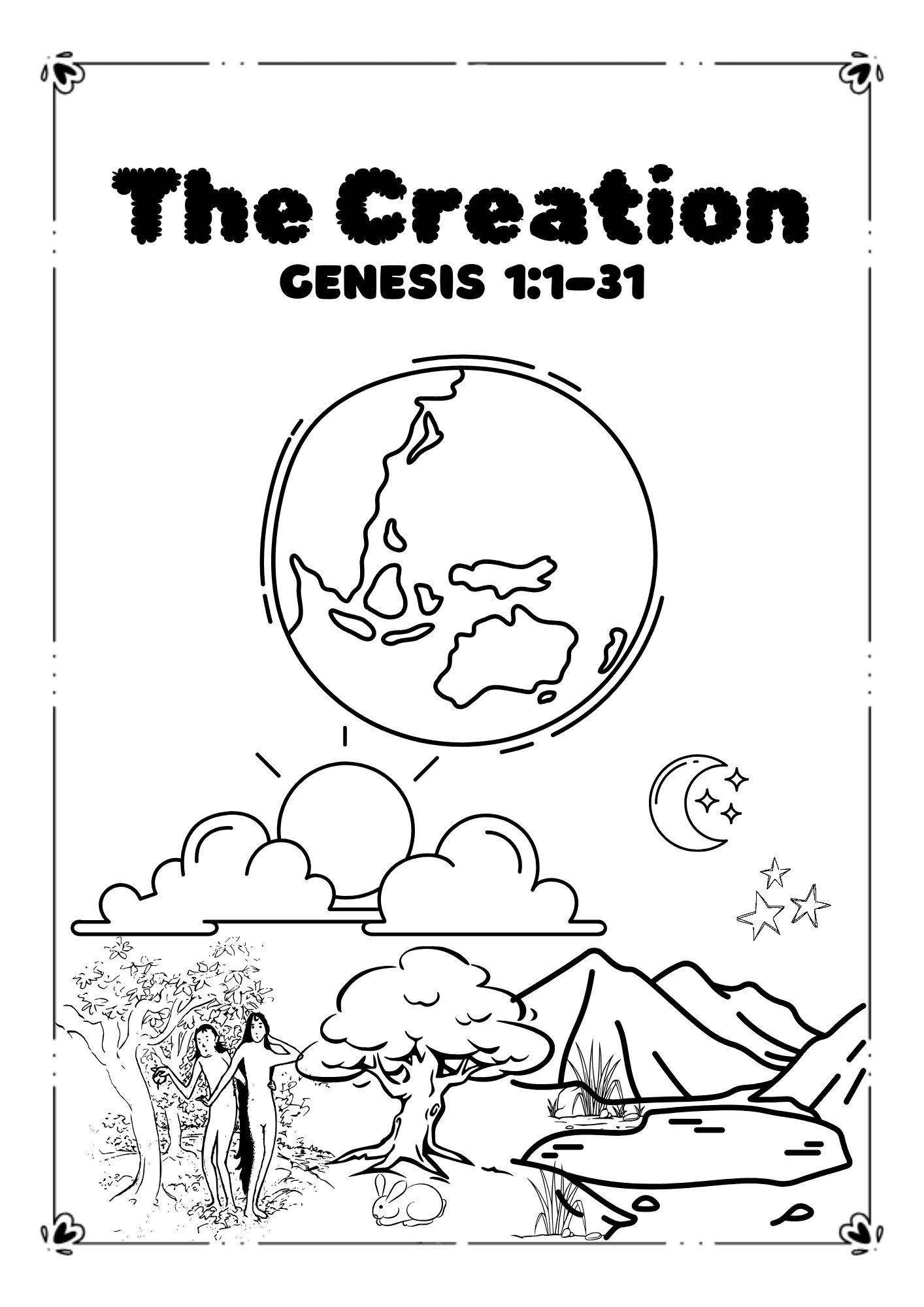 creation in genesis 1 coloring pages