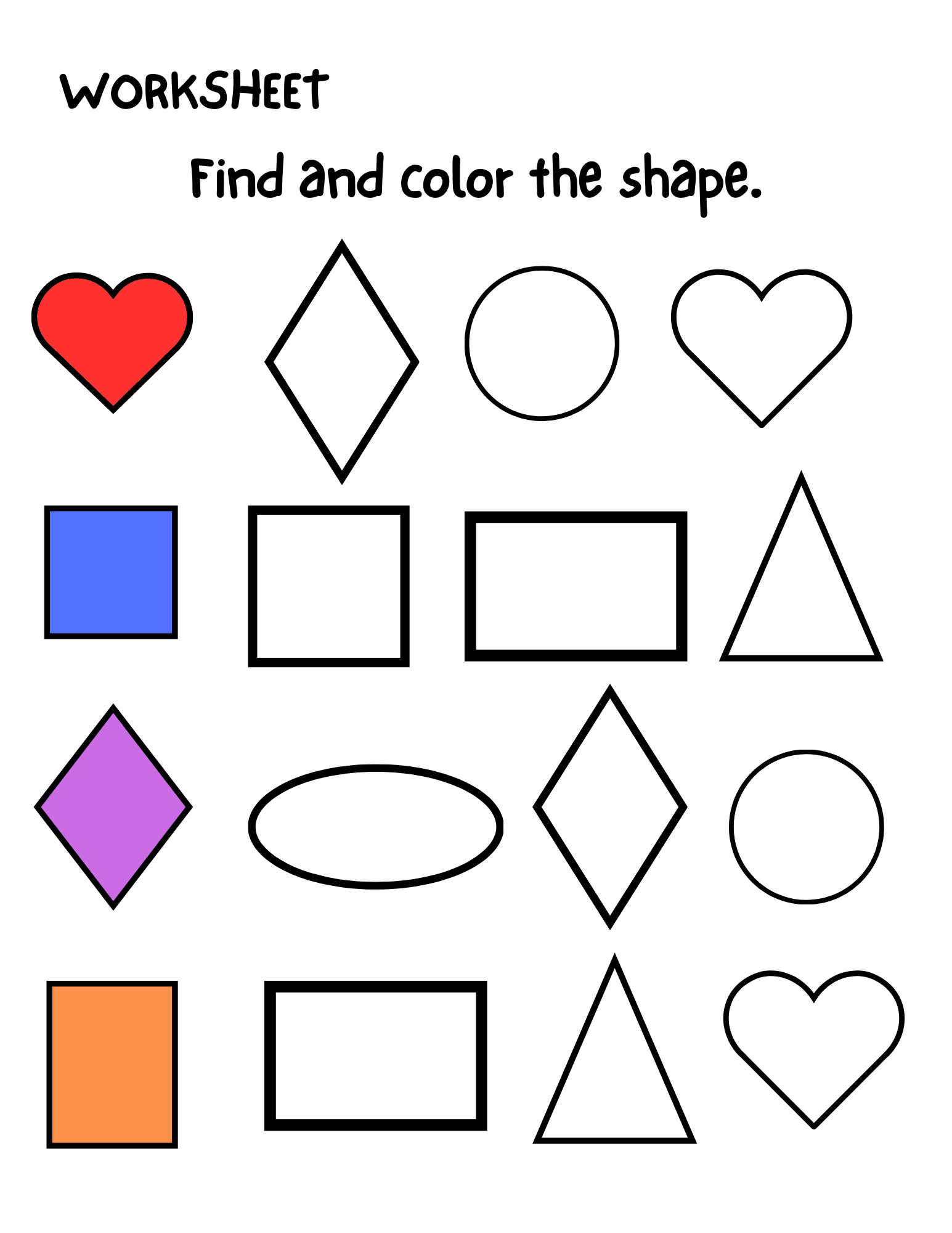 Worksheet Shapes Shapes Worksheets