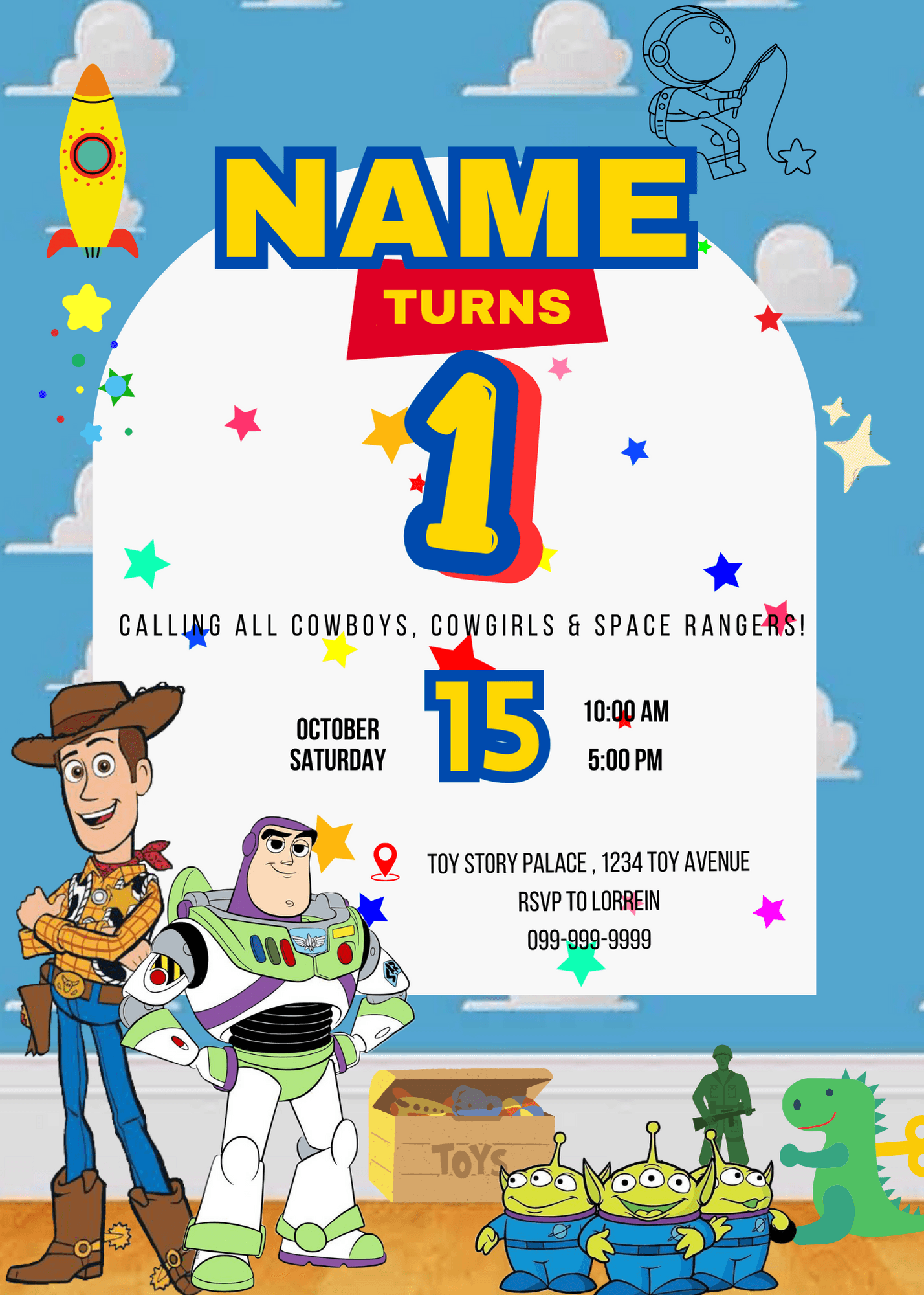 Toy Story Invitation Fill In