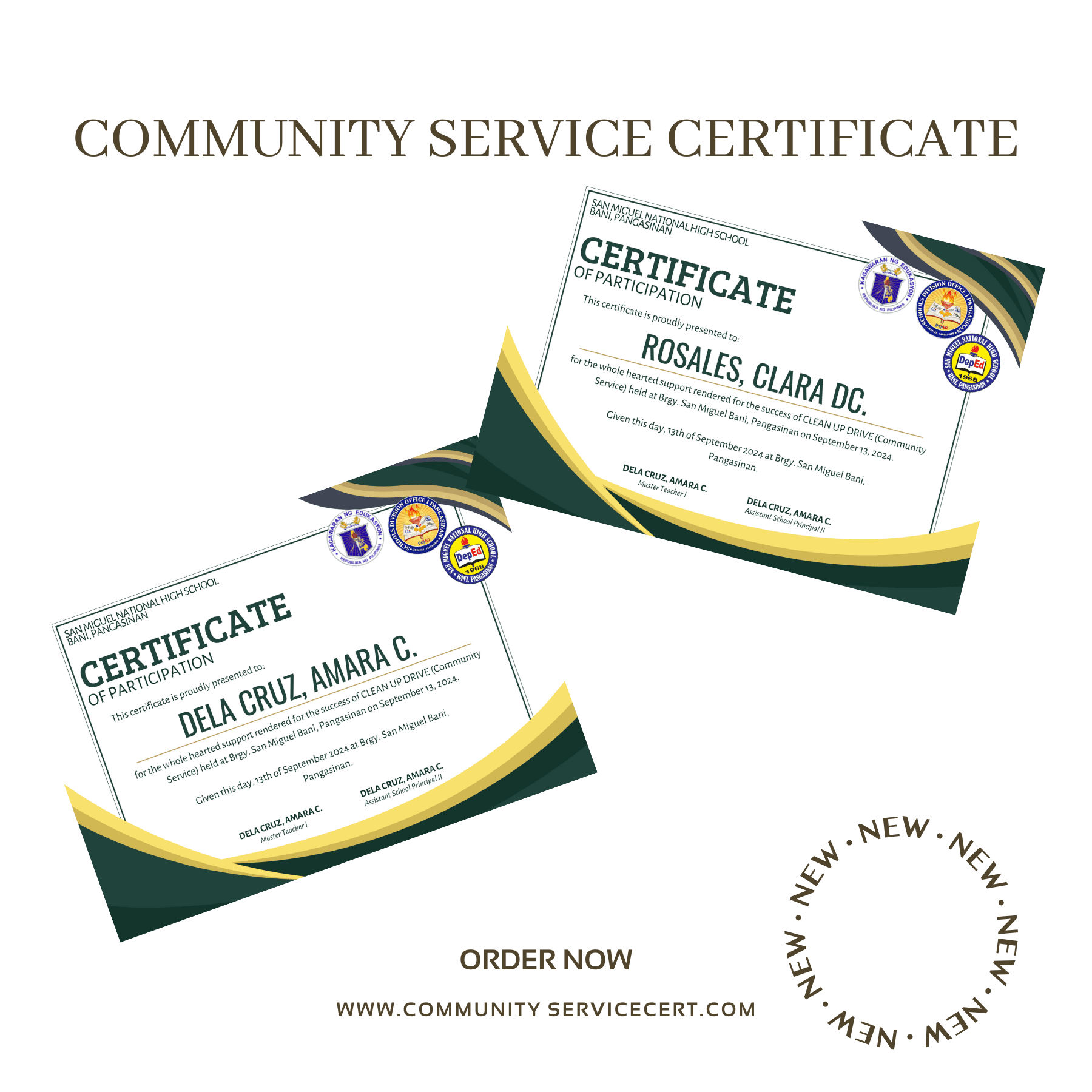 Community Service Award Template