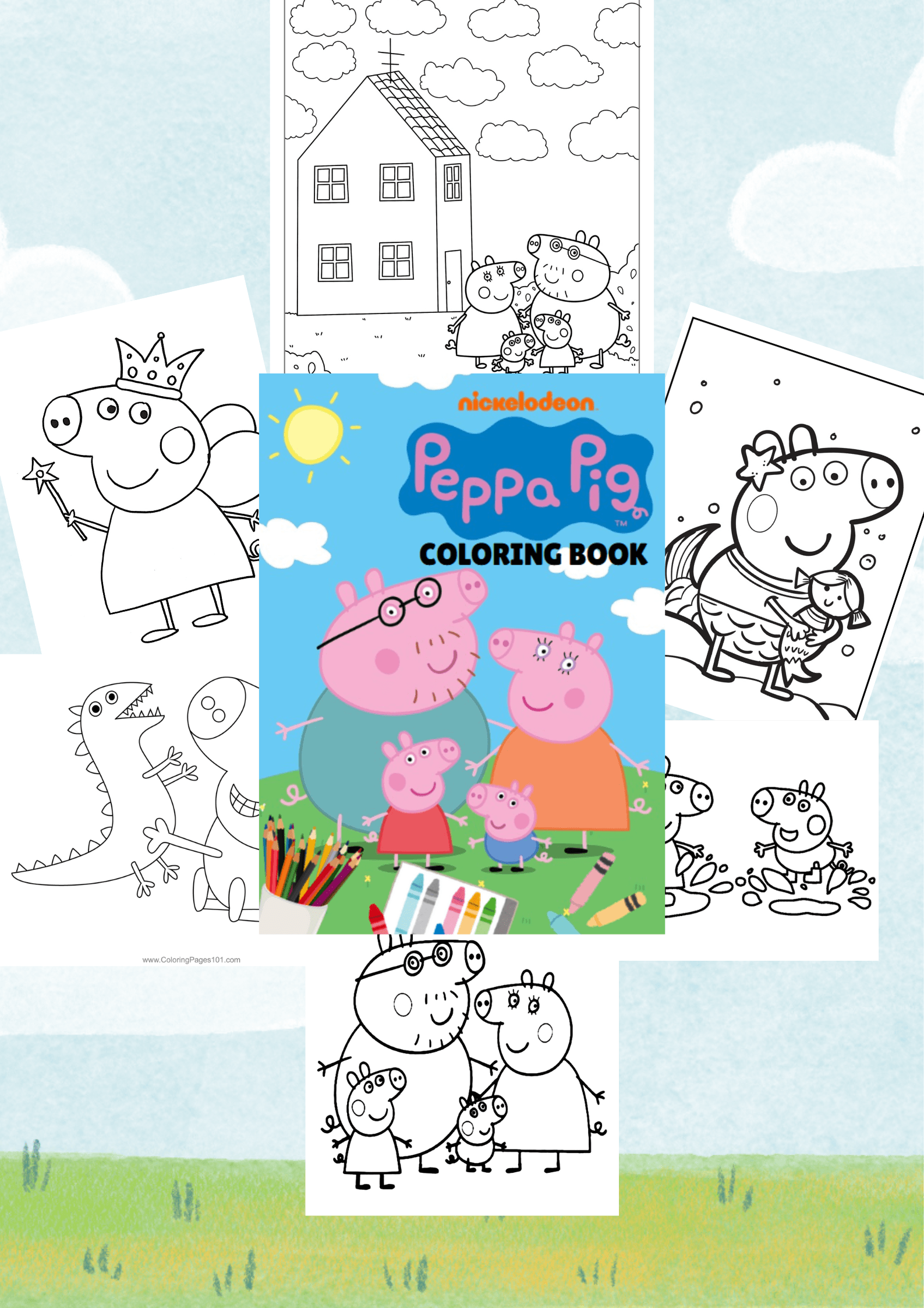 Peppa Pig Coloring Book Pages PEPPA PIG Coloring Book Pages Kids Fun