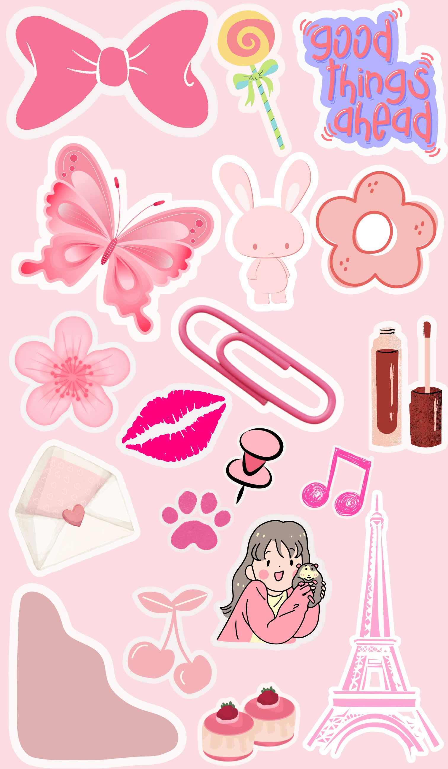 Cute Sticker Design Pink