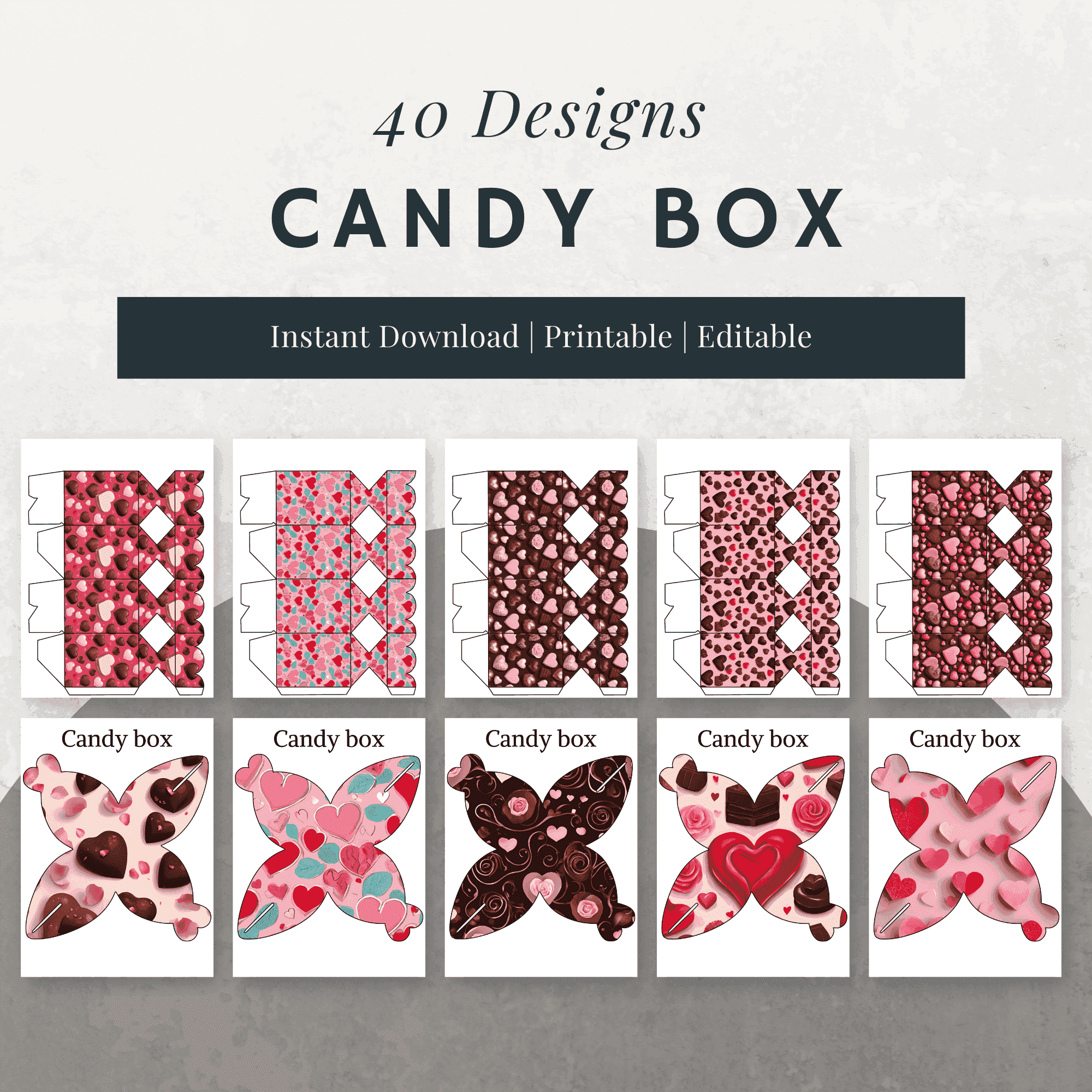 Valentines Day Printable Candy Boxes