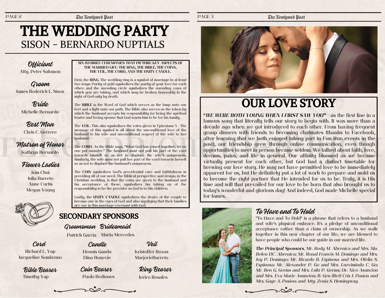 Newspaper style wedding invitations | Beachweddingtips.com