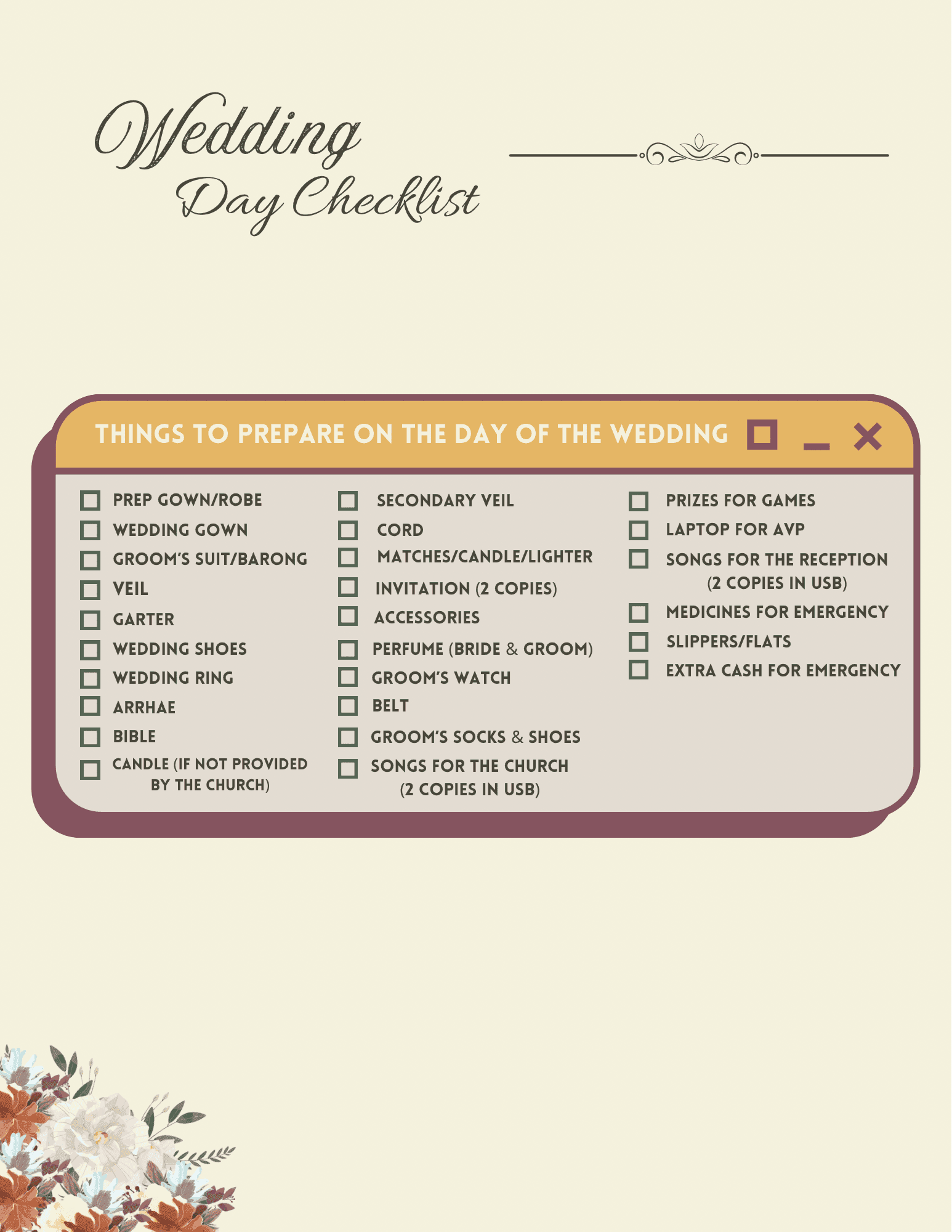 Simple Wedding Checklist Pdf 10 Printable Wedding Checklists For The