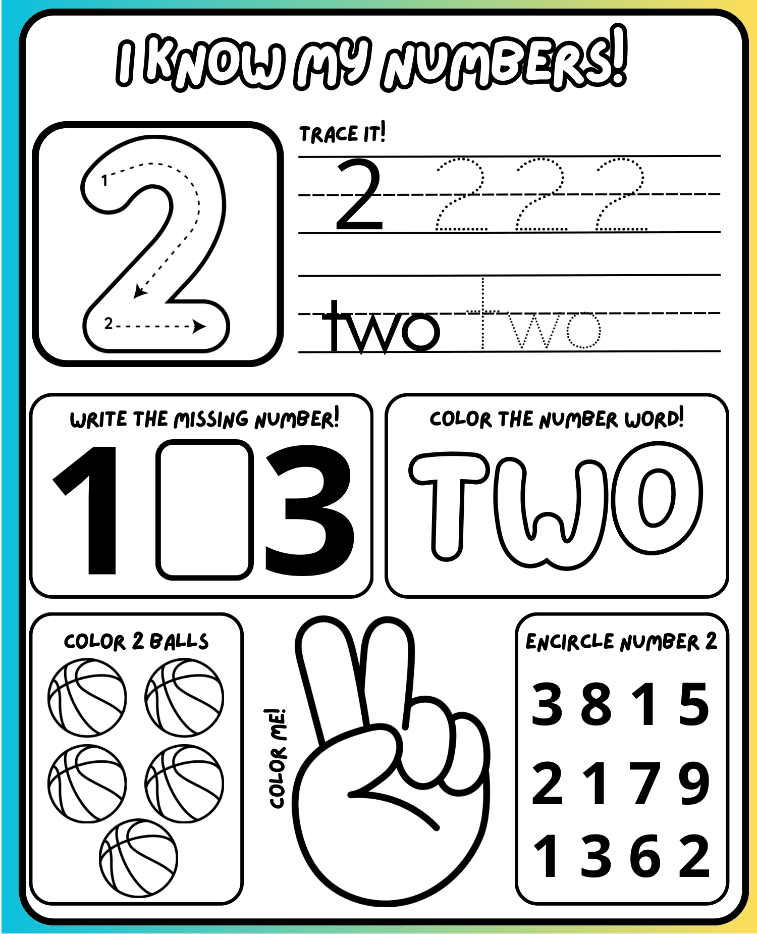 Numbers Worksheet Kindergarten