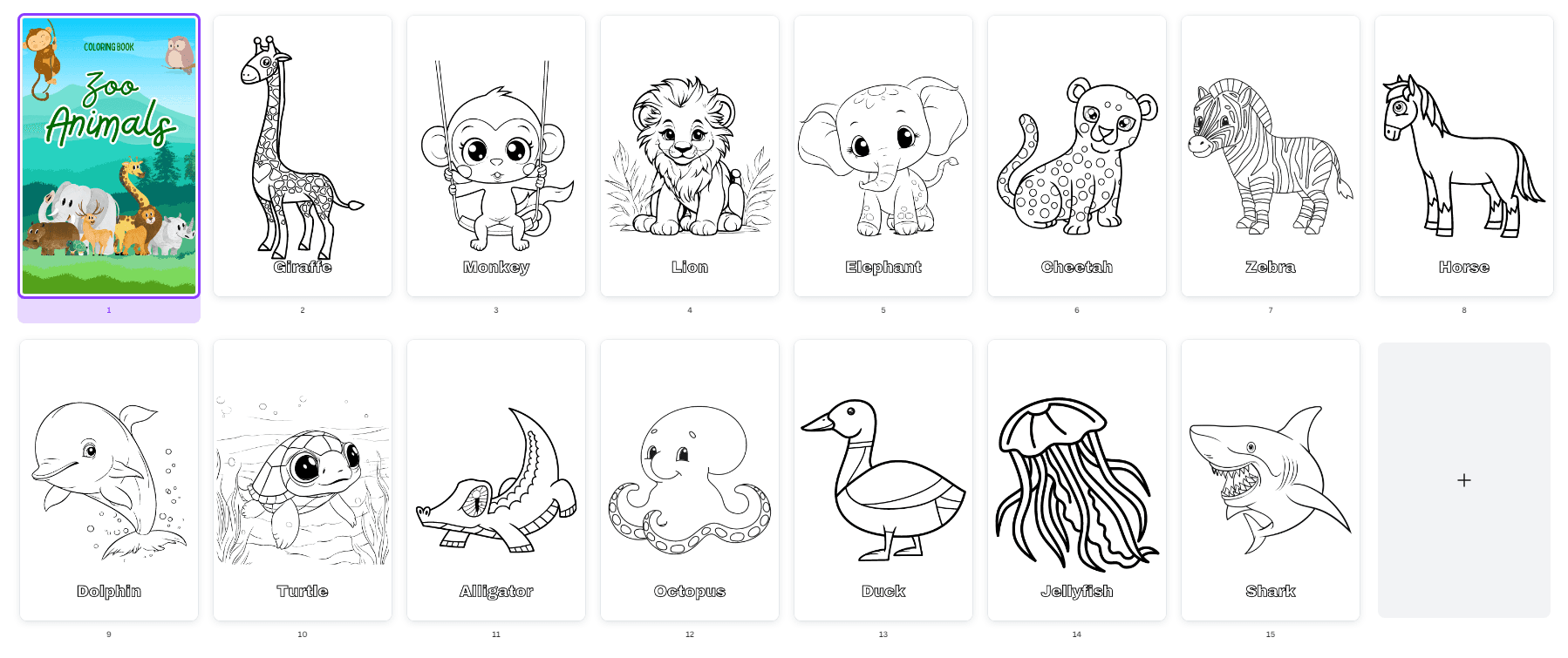 Zoo Animals Coloring Pictures SR98322 Zoo Animal Coloring Book