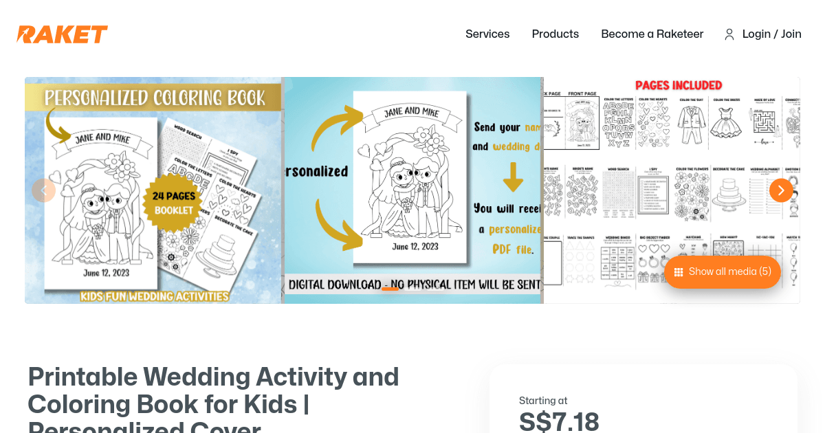 Printable Wedding Activity and Coloring Book for Kids | Personalized ...