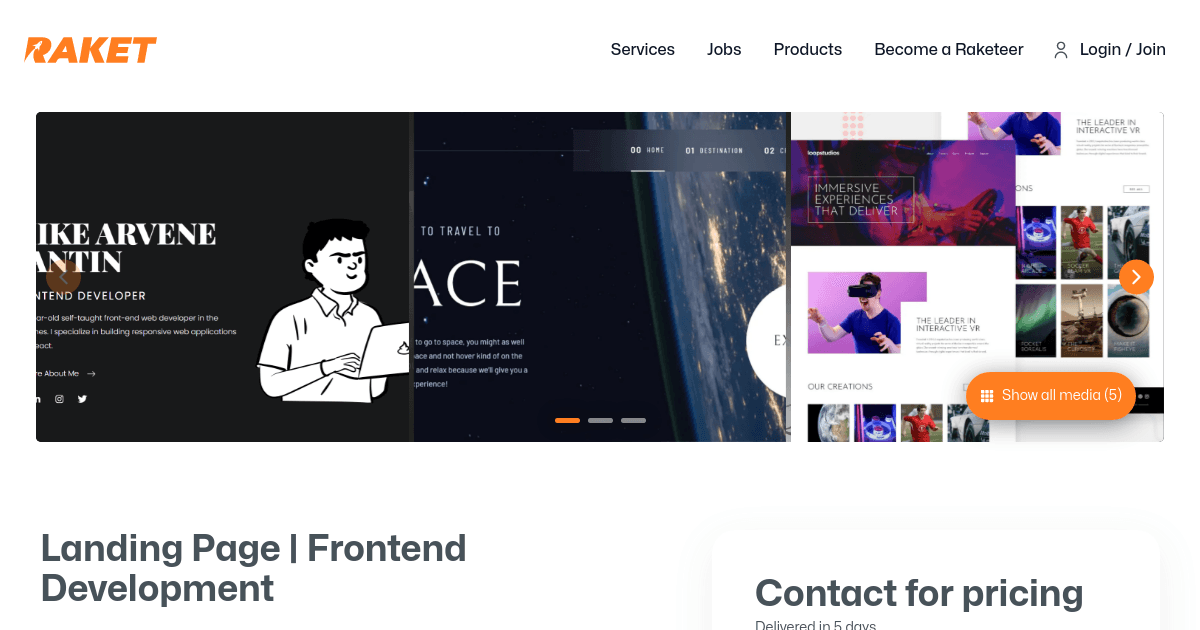 Landing Page | Frontend Development by arvene - Raket.PH