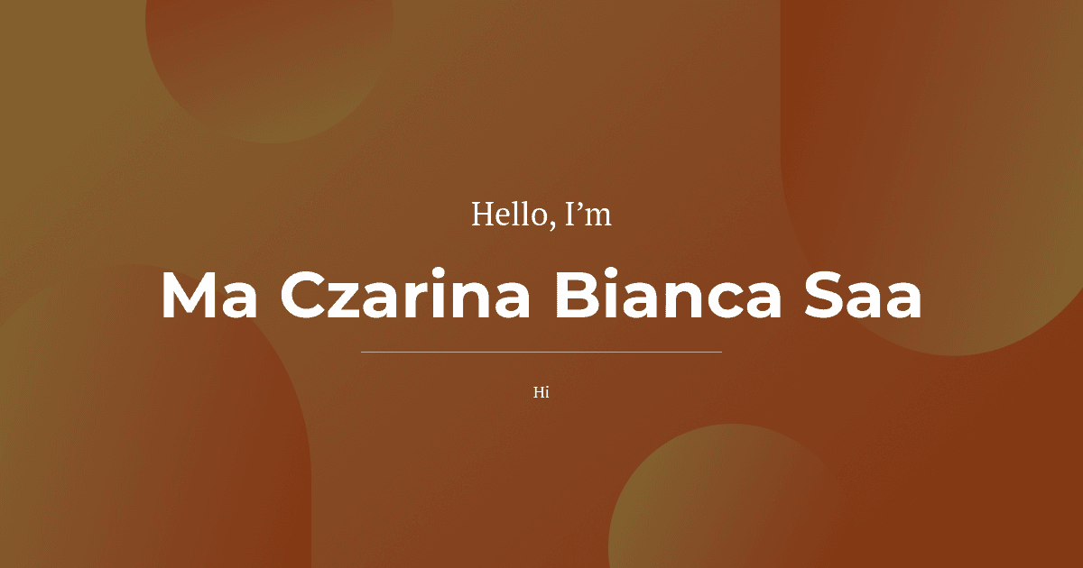 Ma Czarina Bianca Saa