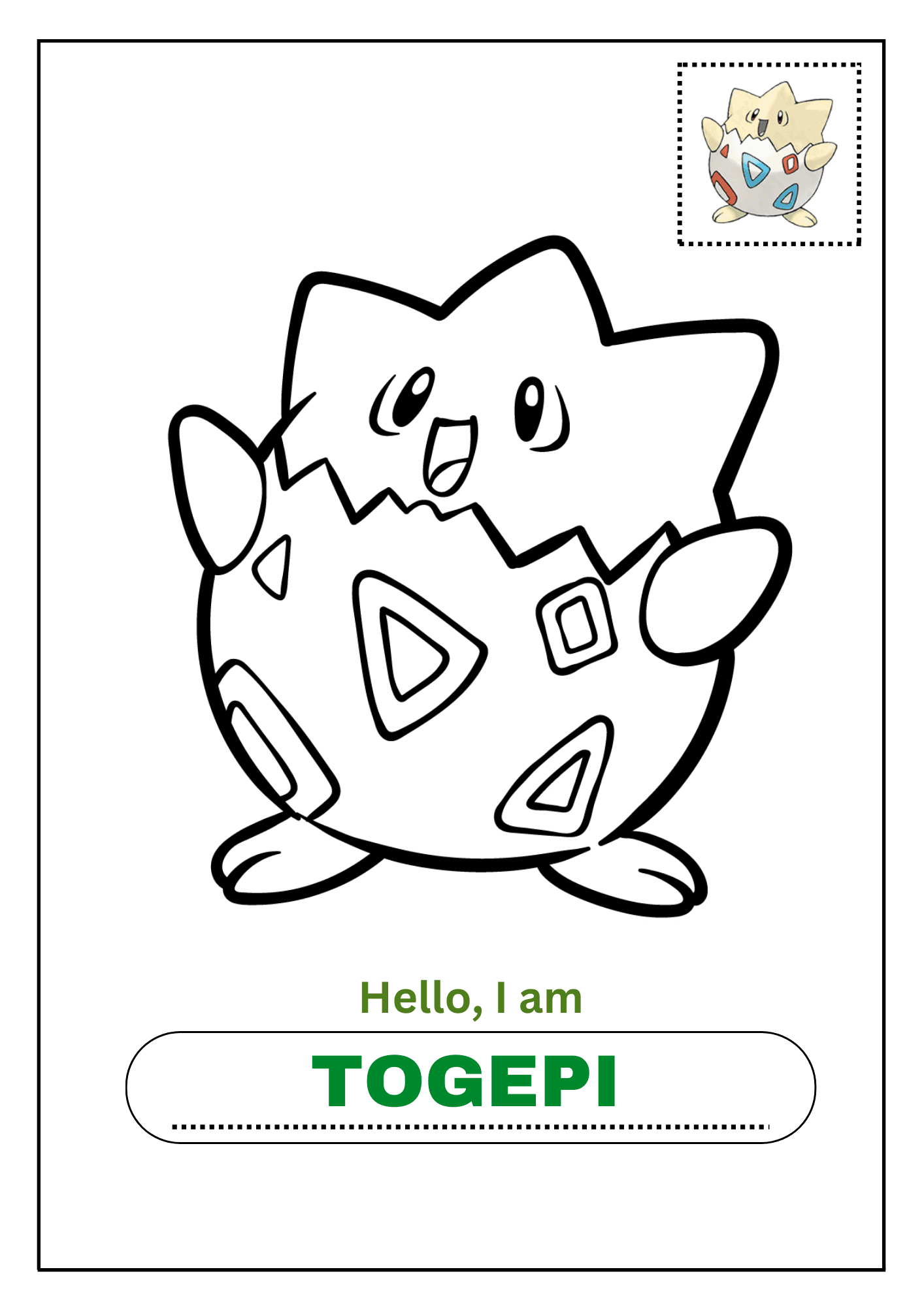 pokemon togepi coloring pages