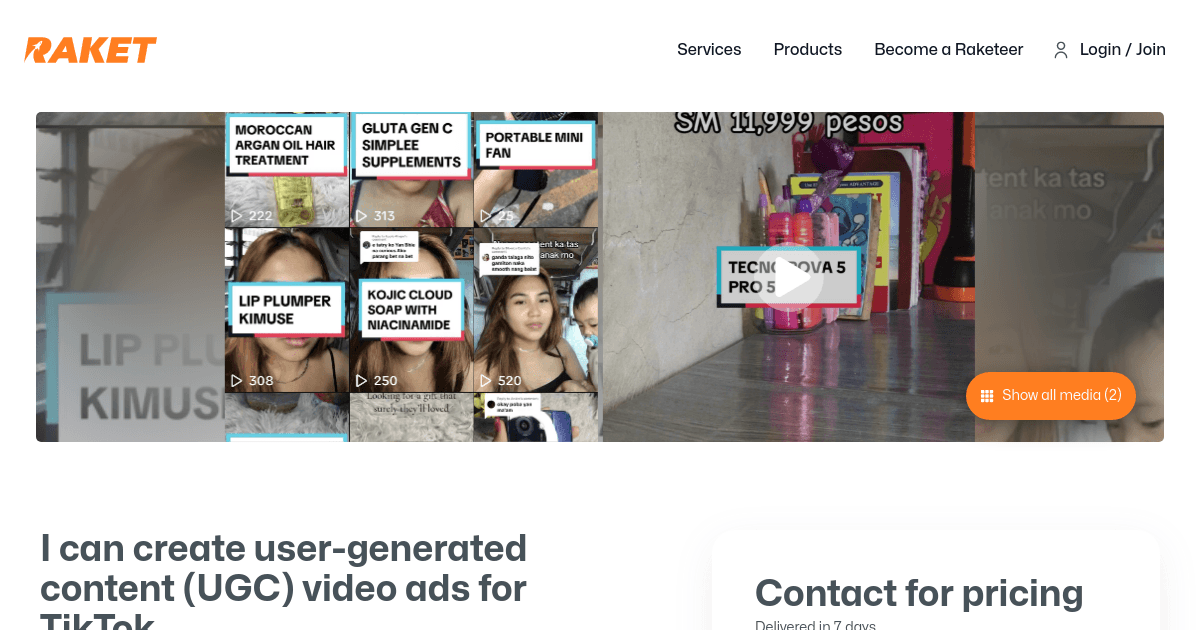 I can create user-generated content (UGC) video ads by digitalken - Raket.PH