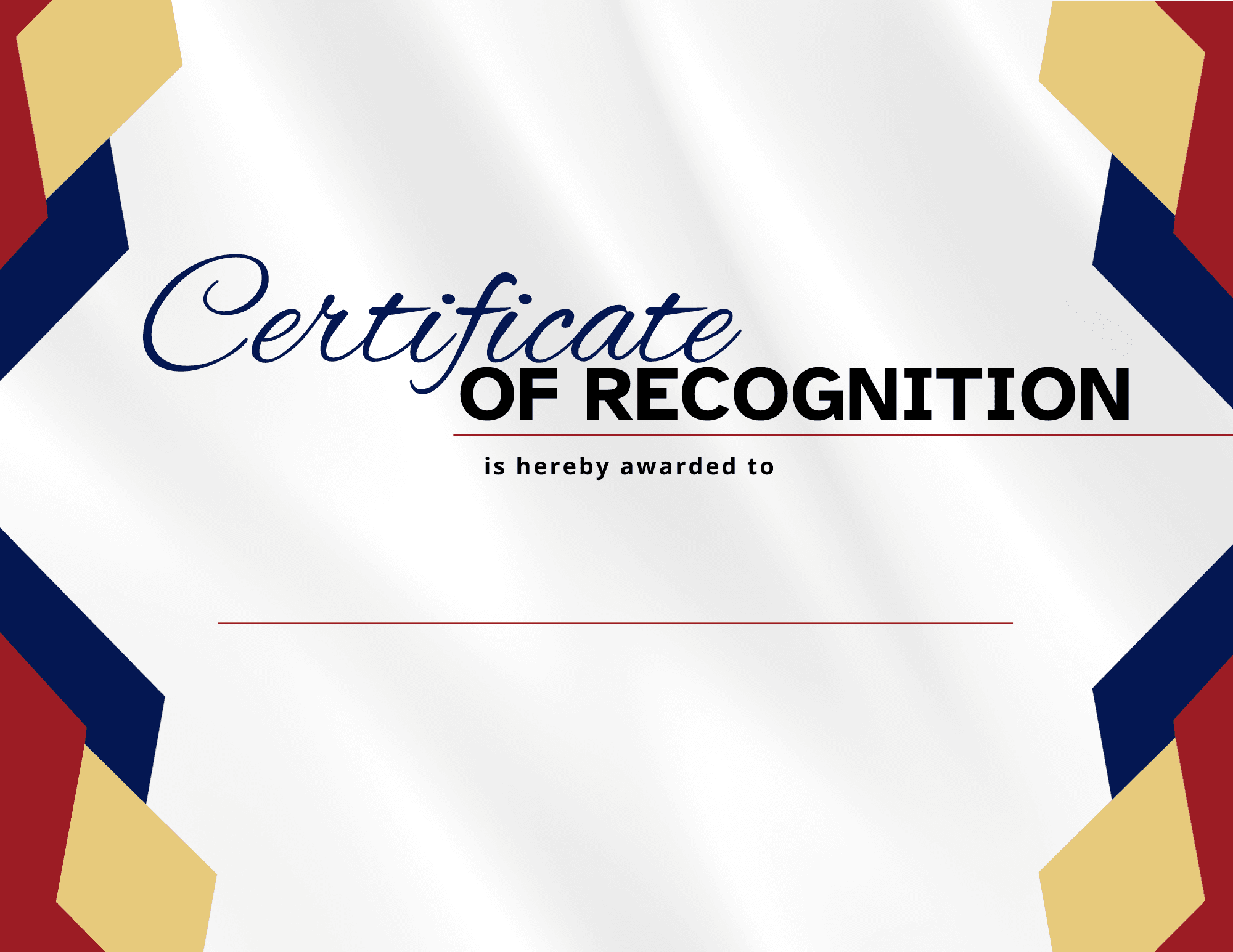Blank Certificate Of Recognition Background