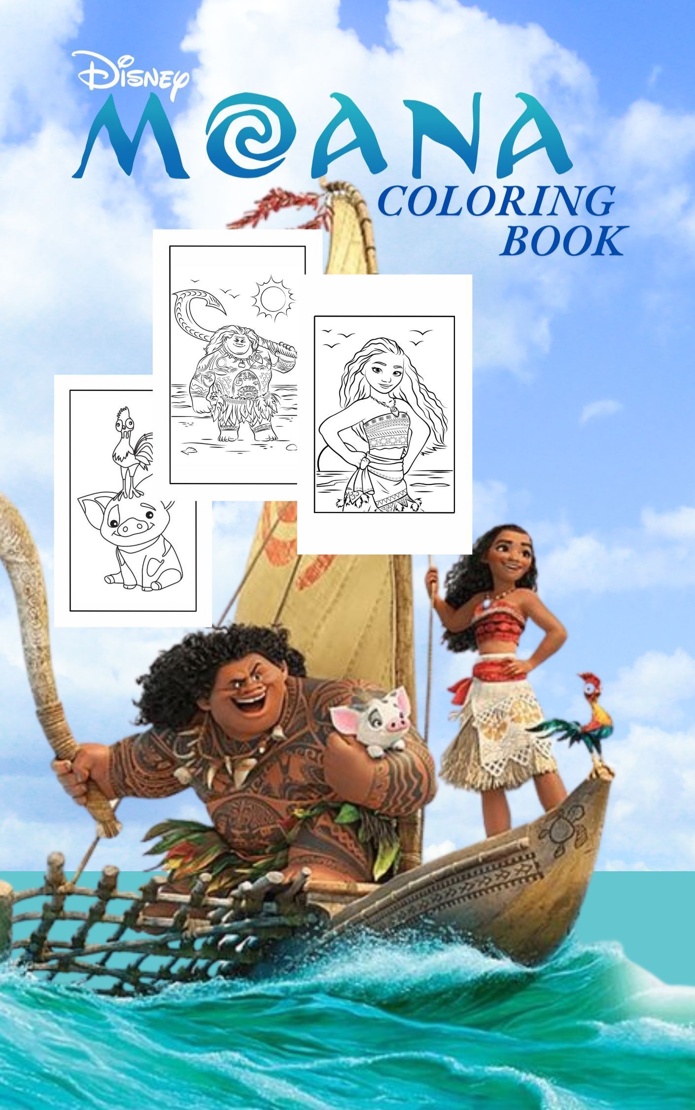 moana coloring pages boat