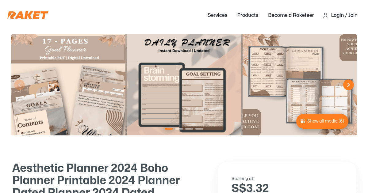 Aesthetic Planner 2024 Boho Planner Printable 2024 Planner Dated ...