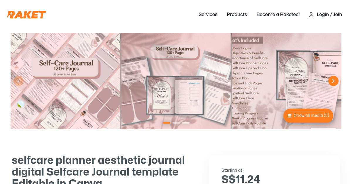 selfcare planner aesthetic journal digital Selfcare Journal template ...