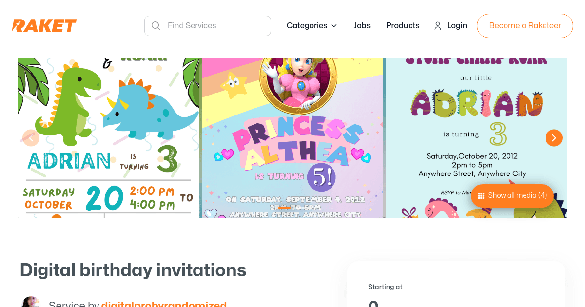 Digital birthday invitations by artfulcardcreations - Raket.PH