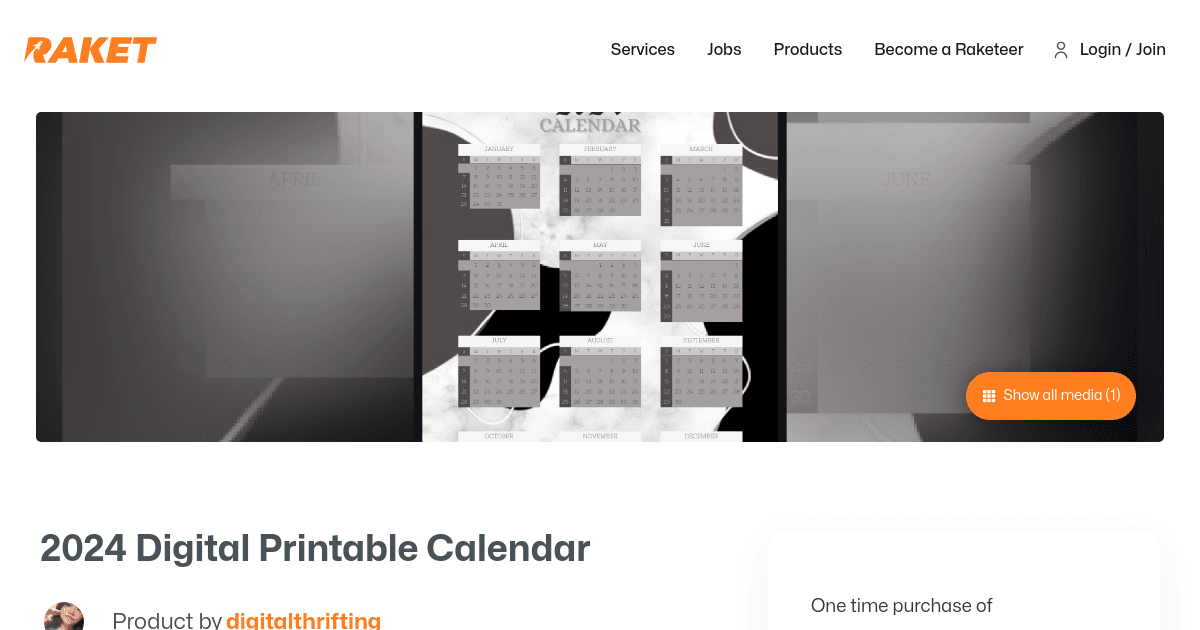 2024 Digital Printable Calendar by digitalthrifting - Raket.PH
