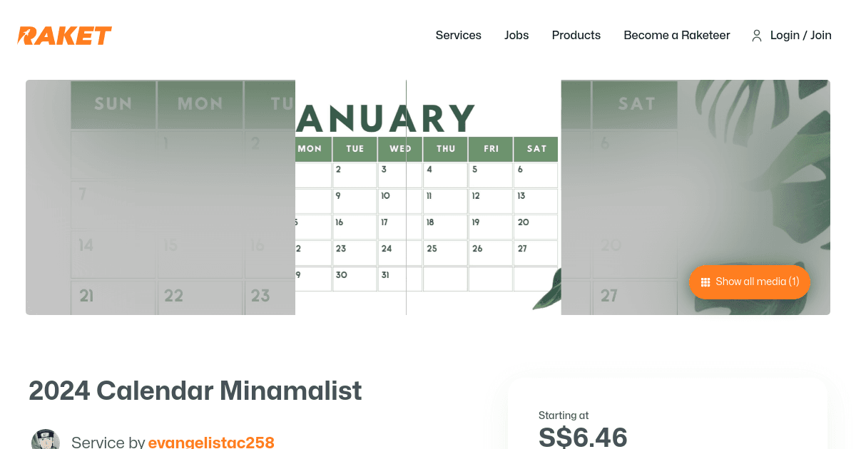 2024 Calendar Minamalist by evangelistac258 - Raket.PH