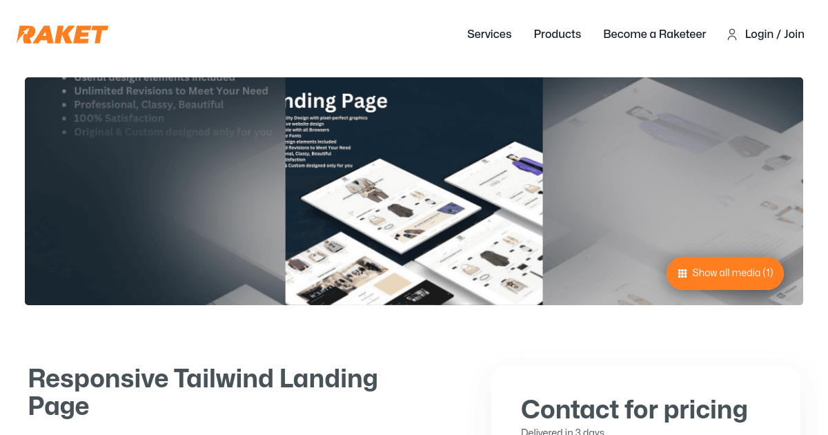 Responsive Tailwind Landing Page by genmardadivo - Raket.PH