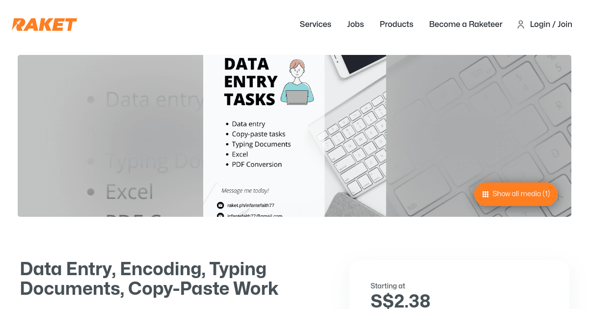 Data Entry, Encoding, Typing Documents, Copy-Paste Work by infantefaith77 - Raket.PH