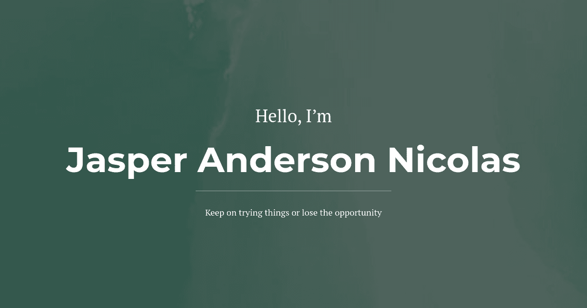 Jasper Anderson Nicolas