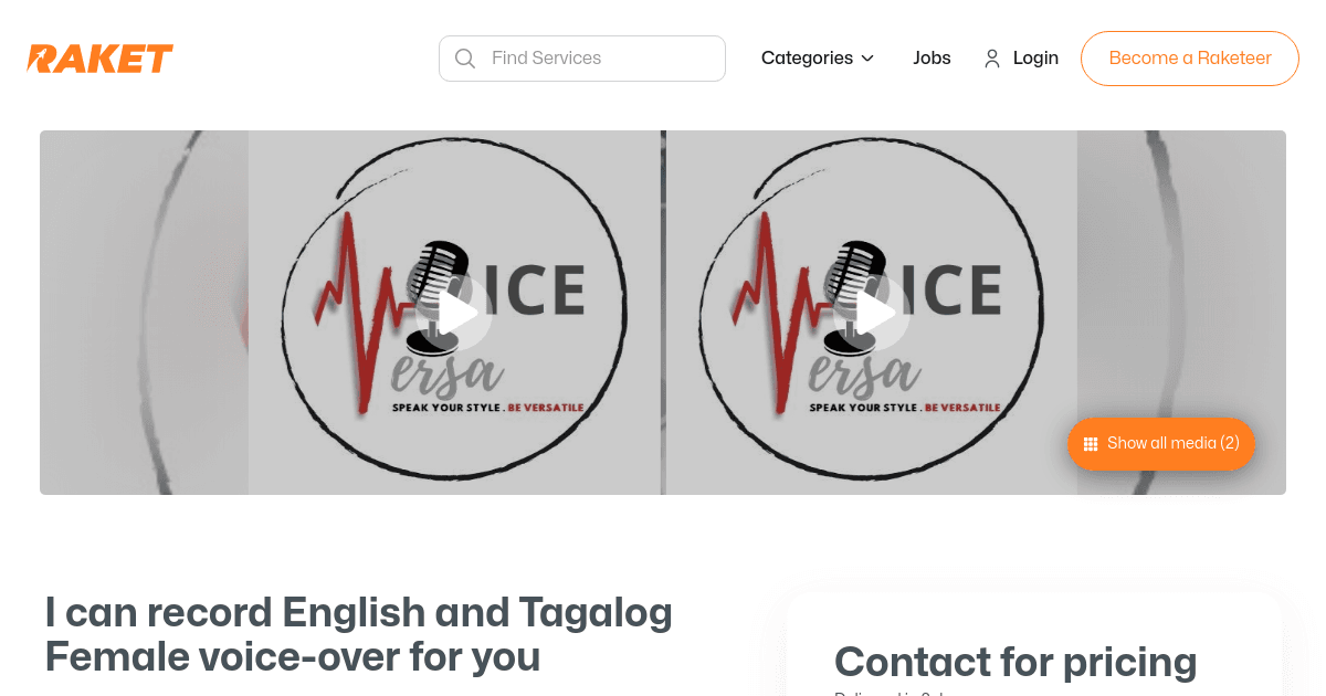 I can record English and Tagalog Female voice-over for you by ...