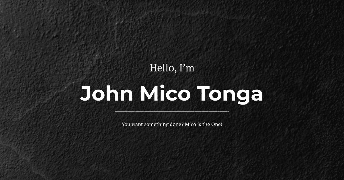 John Mico Tonga