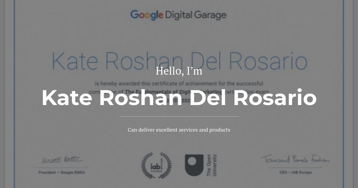 Kate Roshan Del Rosario