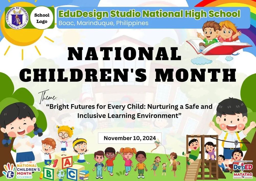National Childrens Month Logo Premium Vector | November Is National