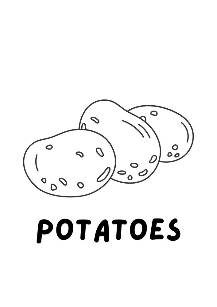 Potatoes Coloring Book Vegetables