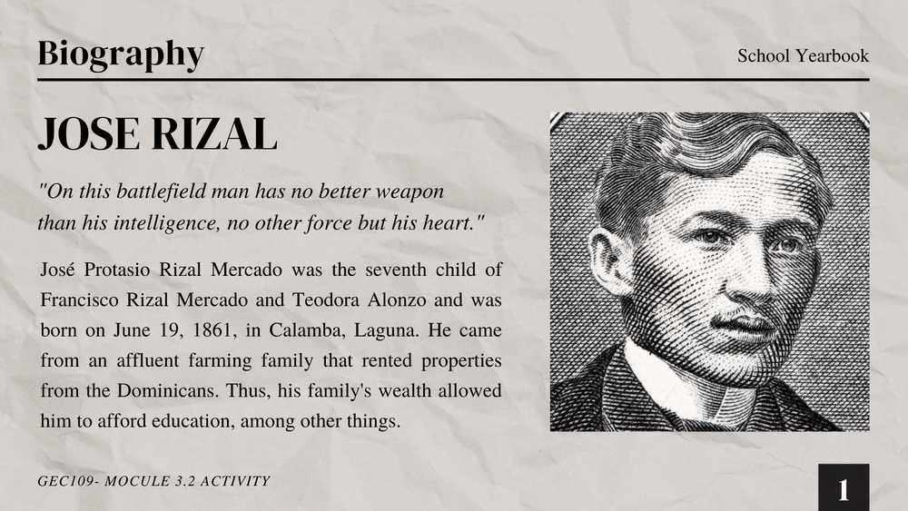 Jose Rizal Biography Jose Rizal’s Education In The Philippines: The