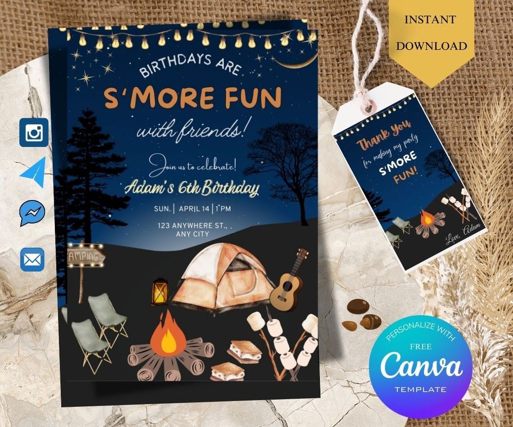 Camping Tent Invitation Template