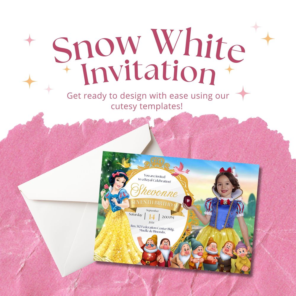 Snow White Invitation Template Premium Vector | Merry Christmas