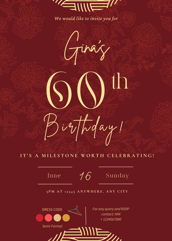 60th Birthday Program Template